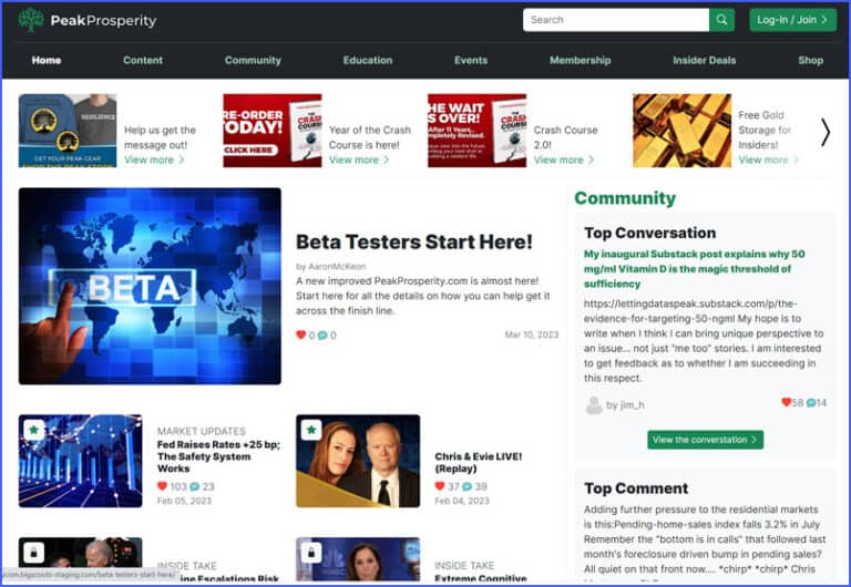 Announcing The New Website – Peak Prosperity